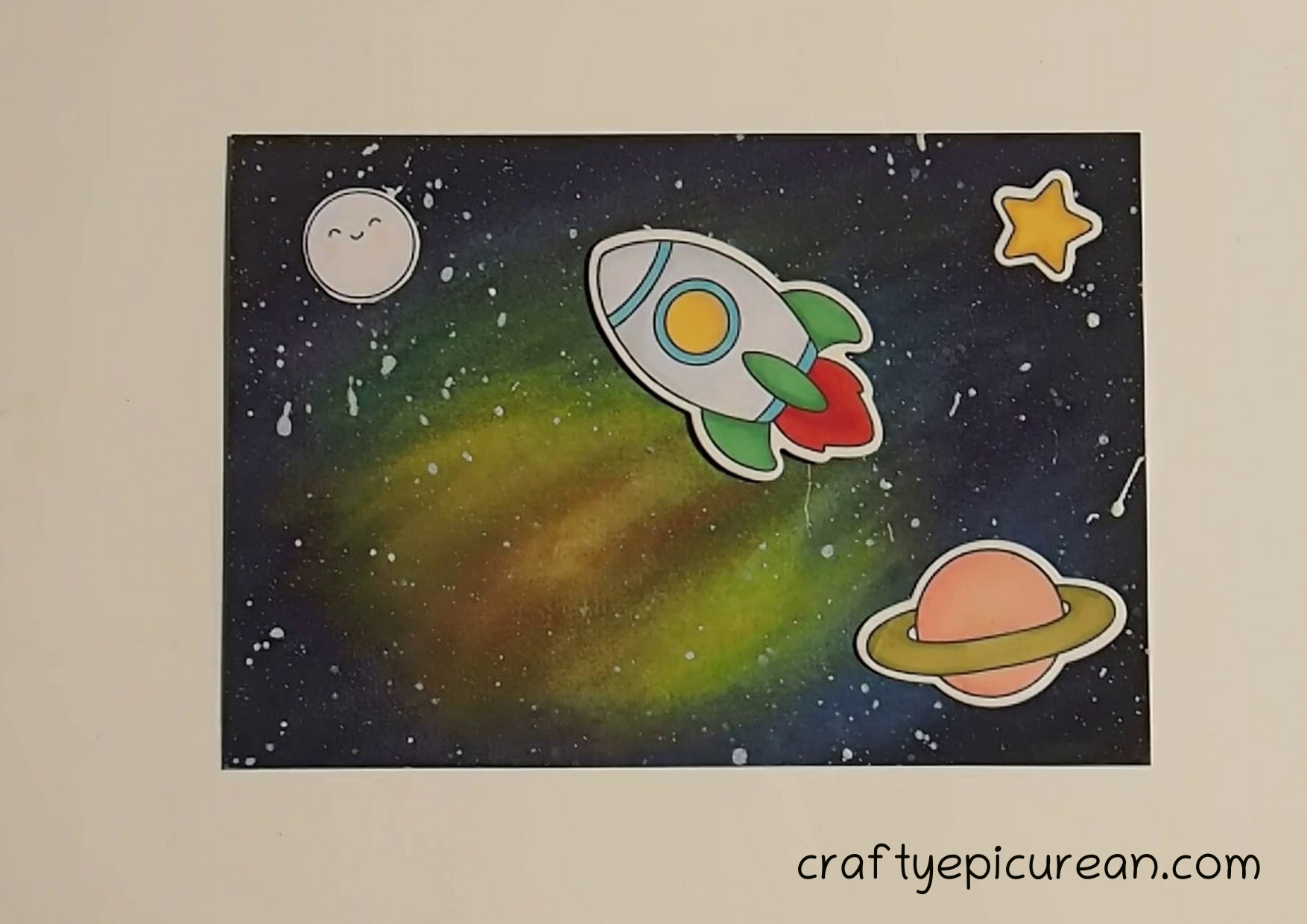 Watercolor Galaxy Space Themed Birthday Card – Crafty Epicurean